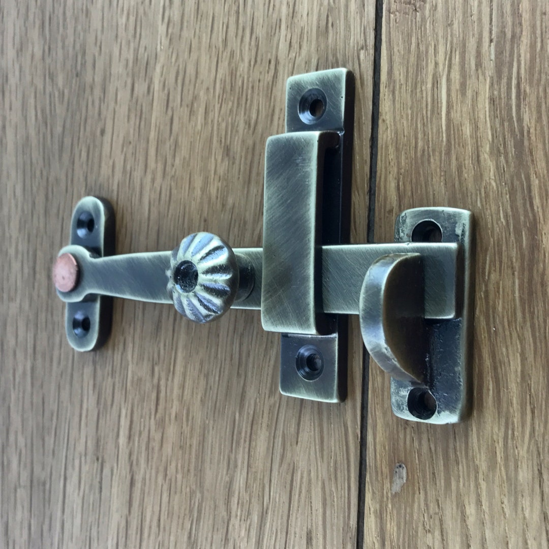 Solid Brass Bronze Antique Drop Bar Gate Door Latch Rustic Vintage ...