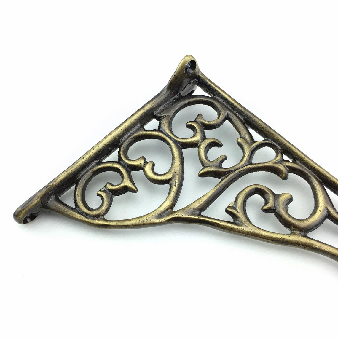 Set of Two Shelf Brackets Handmade Ornate Scroll Cast Antique - Etsy