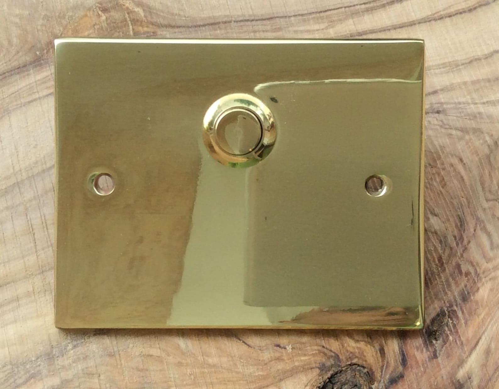 Solid Polished Brass Plate Doorbell Push Button | Etsy UK