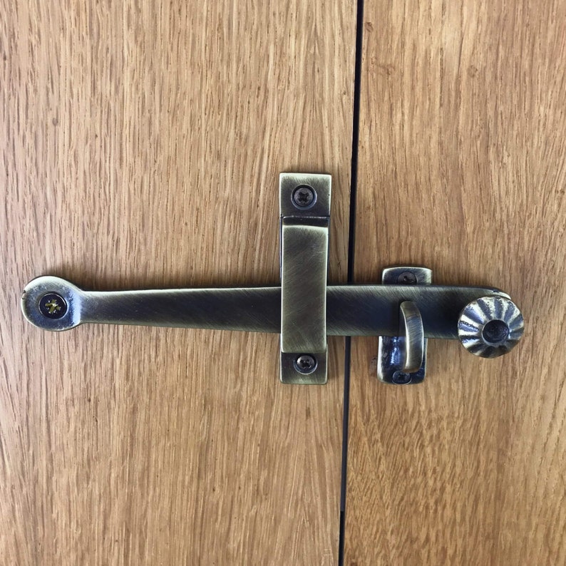 Solid Brass Bronze Antique Drop Bar Gate Door Latch Rustic - Etsy