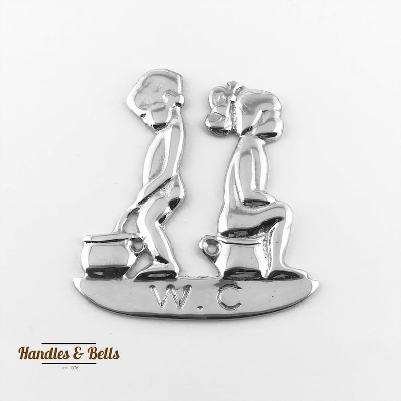 Polished Brass Chrome Toilet Door Badges Ladies Gents WC - Etsy Australia