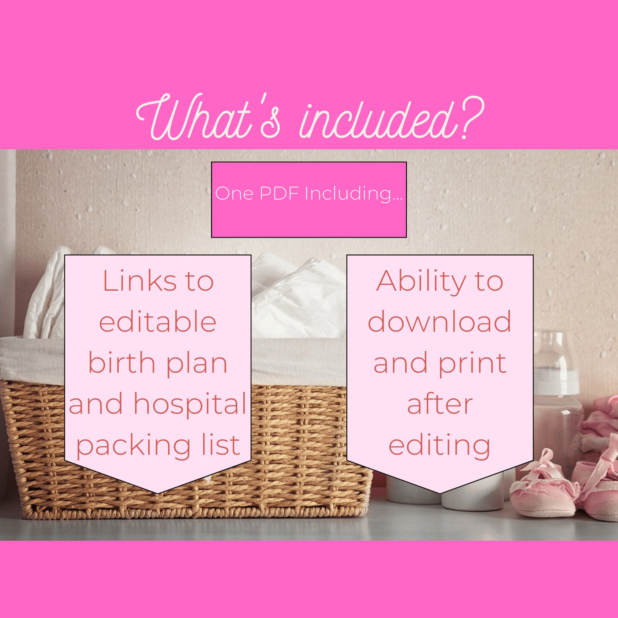Customizable Baby Girl Birth Planning Template Bundle | Printable ...