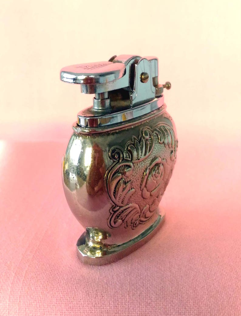Table Lighter-classic Rose Design-stainless Steel-gas Lighter-decorate ...
