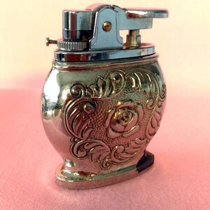 Table Lighter-classic Rose Design-stainless Steel-gas Lighter-decorate ...