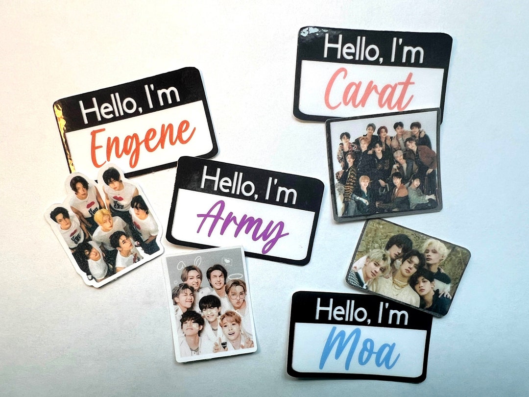 Fandom Name Tags Kpop Group Name Tag Stickers - Etsy