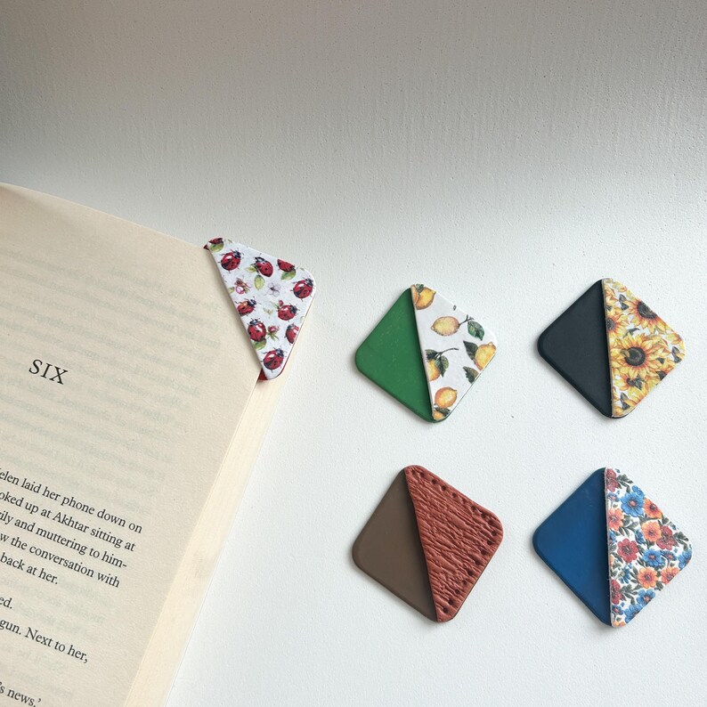 Handmade Polymer Clay Corner Bookmark, Teacher Gift (40mm) - Etsy
