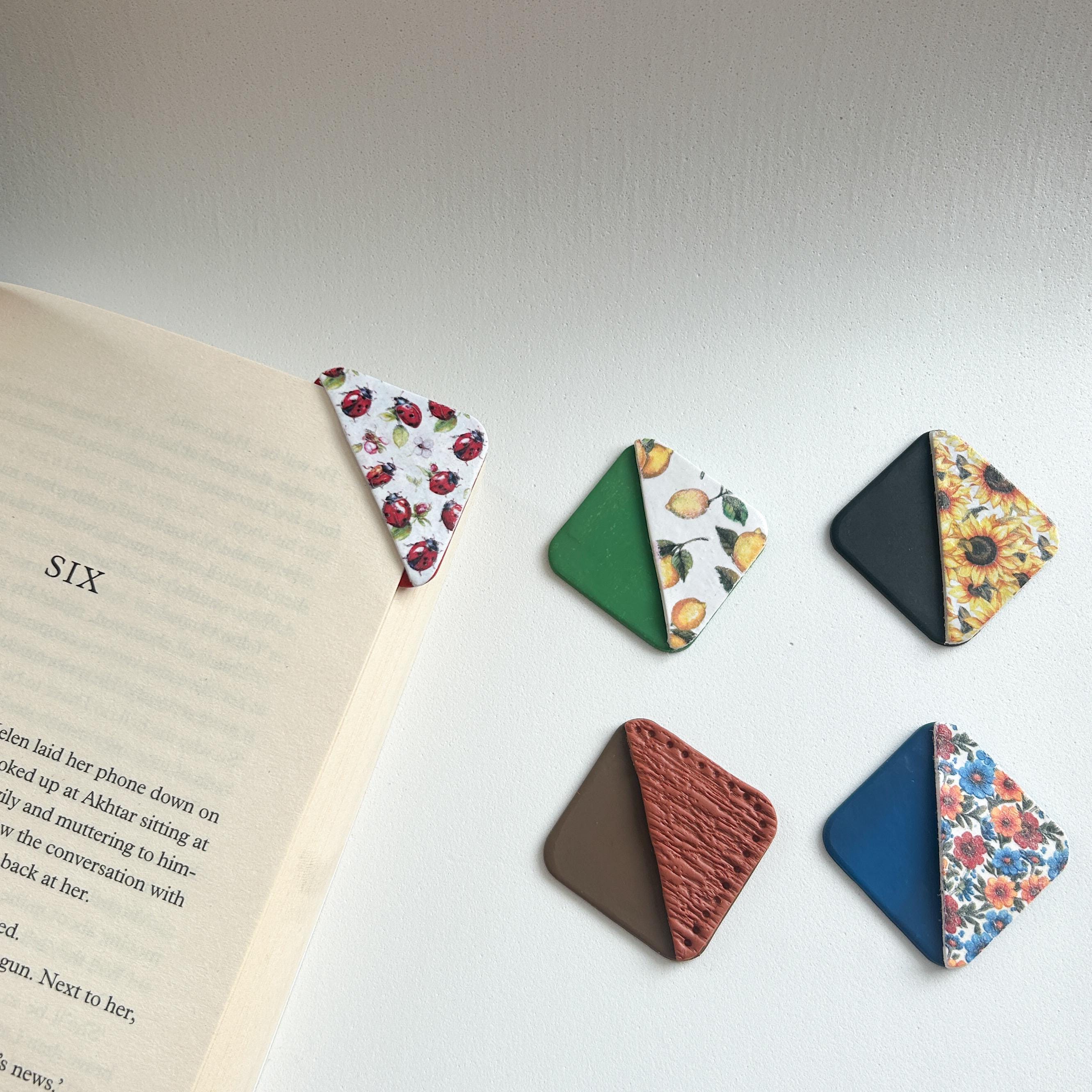 Handmade Polymer Clay Corner Bookmark, Teacher Gift (40mm) - Etsy
