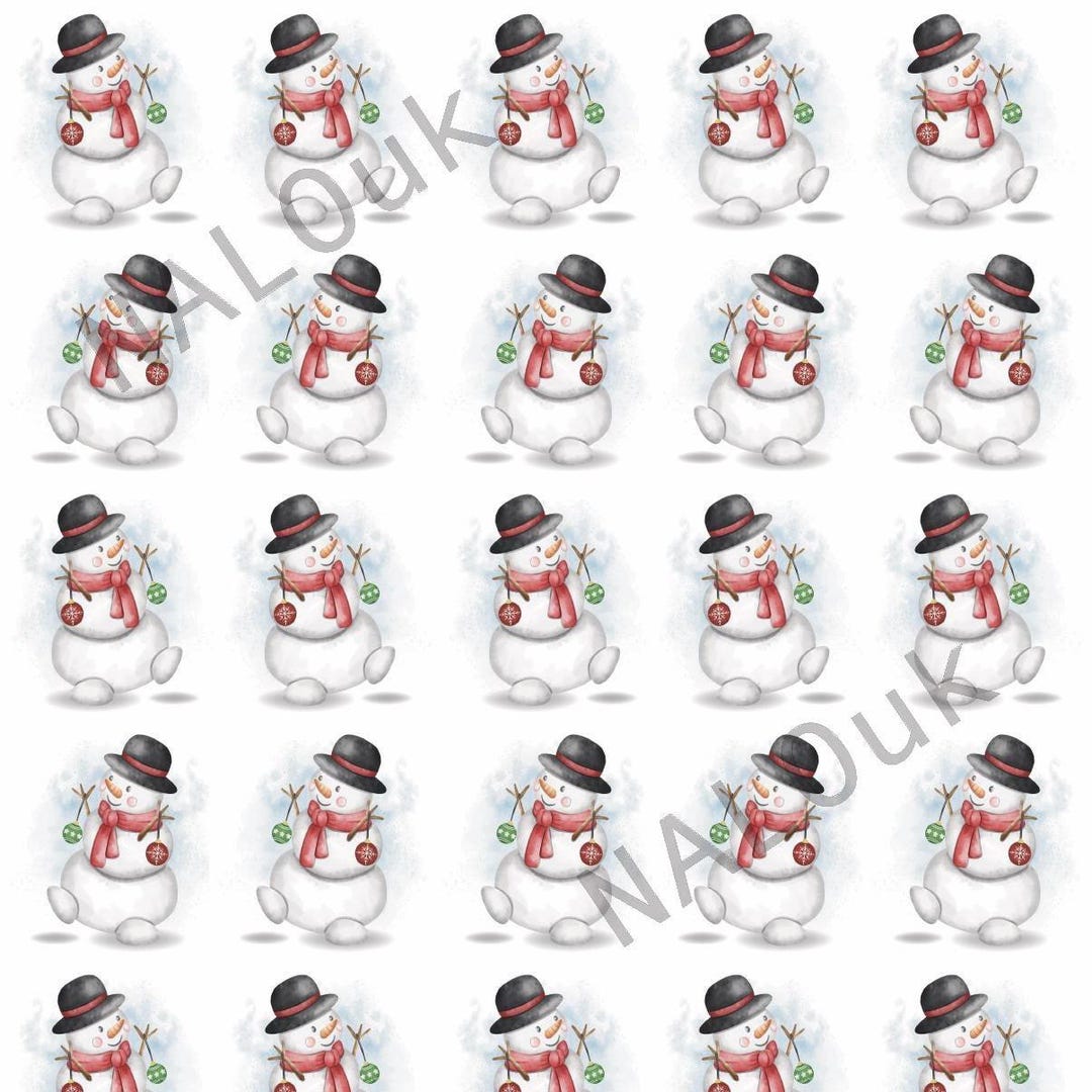 Snowman Mirrored Image Transfer Paper: Polymer Clay Decals - Etsy