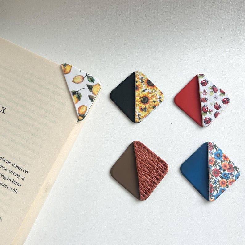 Handmade Polymer Clay Corner Bookmark, Teacher Gift (40mm) - Etsy