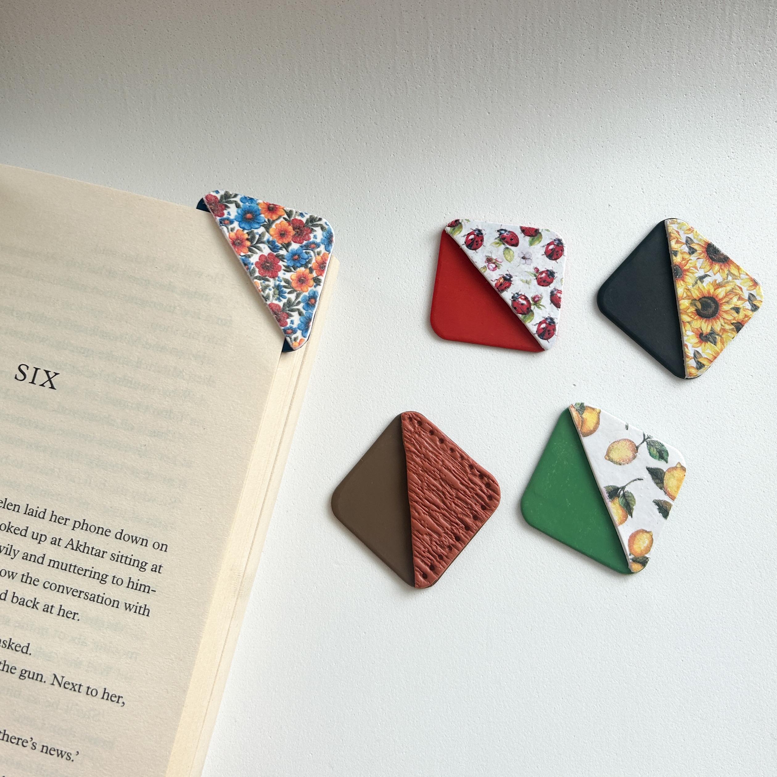Handmade Polymer Clay Corner Bookmark, Teacher Gift (40mm) - Etsy