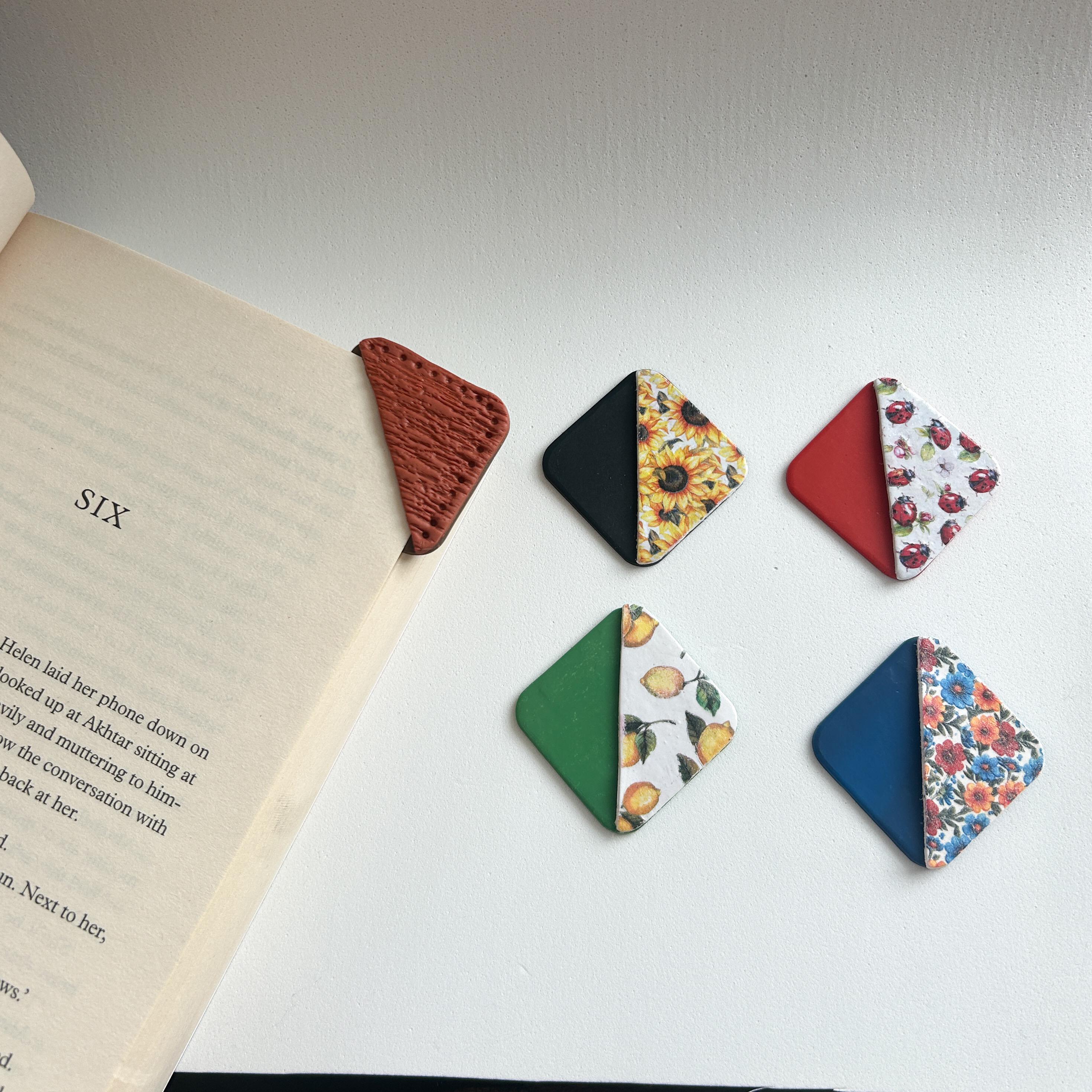 Handmade Polymer Clay Corner Bookmark, Teacher Gift (40mm) - Etsy