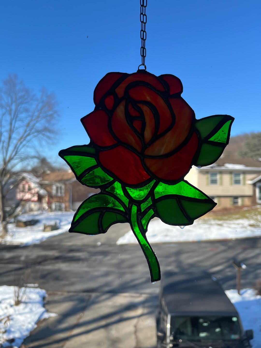 Stained Glass Rose - Etsy