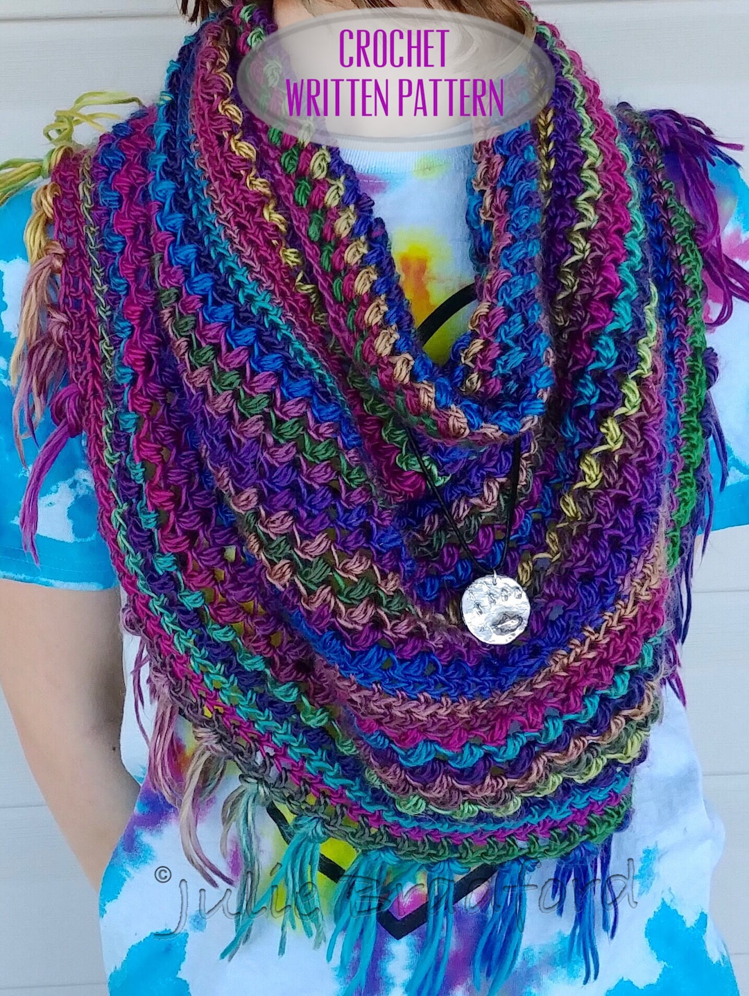 Flashy Cobblestone Fringed Cowl, Crochet Unforgettable Stained Glass ...