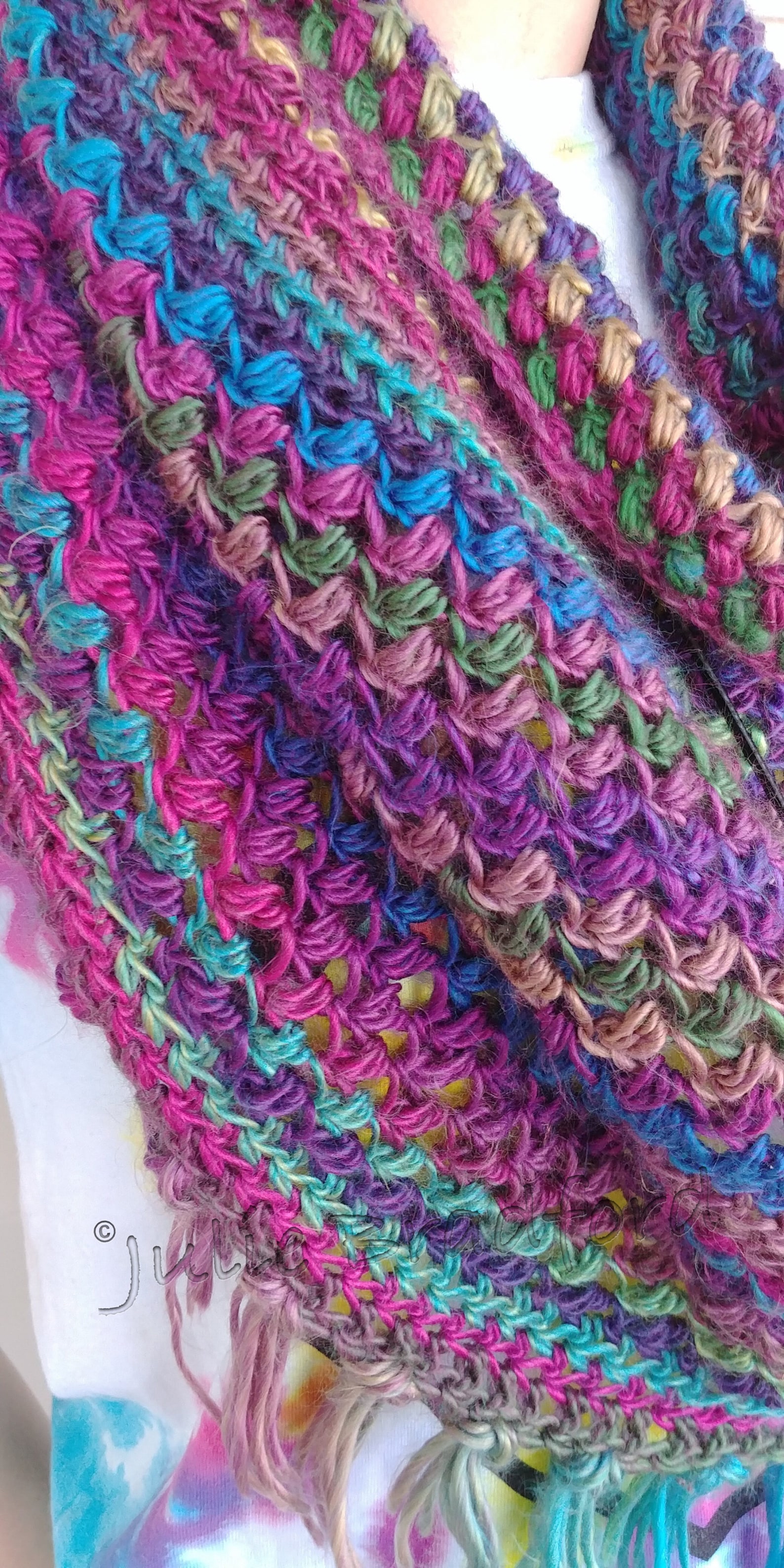Flashy Cobblestone Fringed Cowl, Crochet Unforgettable Stained Glass ...