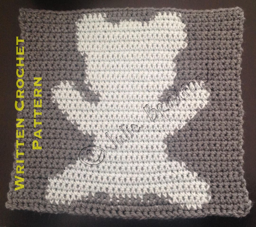 Written Crochet Teddy Bear Block Pattern, Teddy Bear Graph, Teddy Bear ...