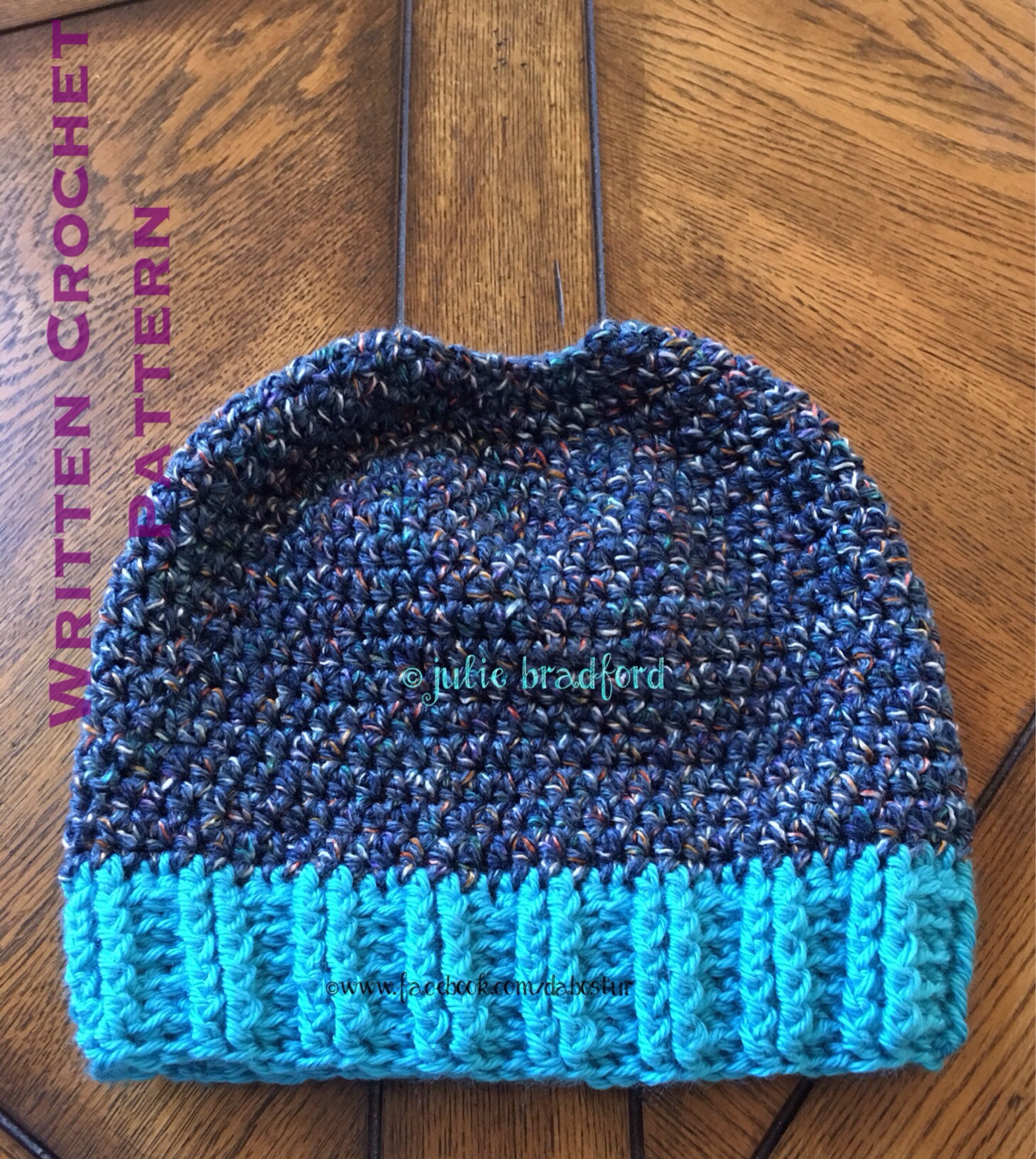 Written Crochet Messy Bun Hat Pattern, Teen Ponytail Crochet Hat ...