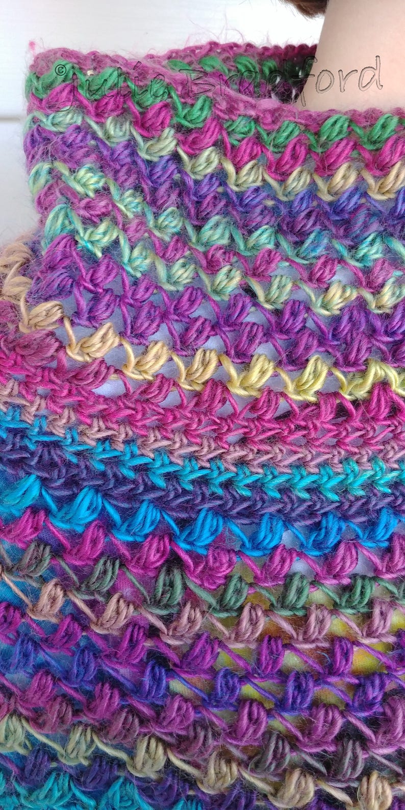 Flashy Cobblestone Fringed Cowl, Crochet Unforgettable Stained Glass ...