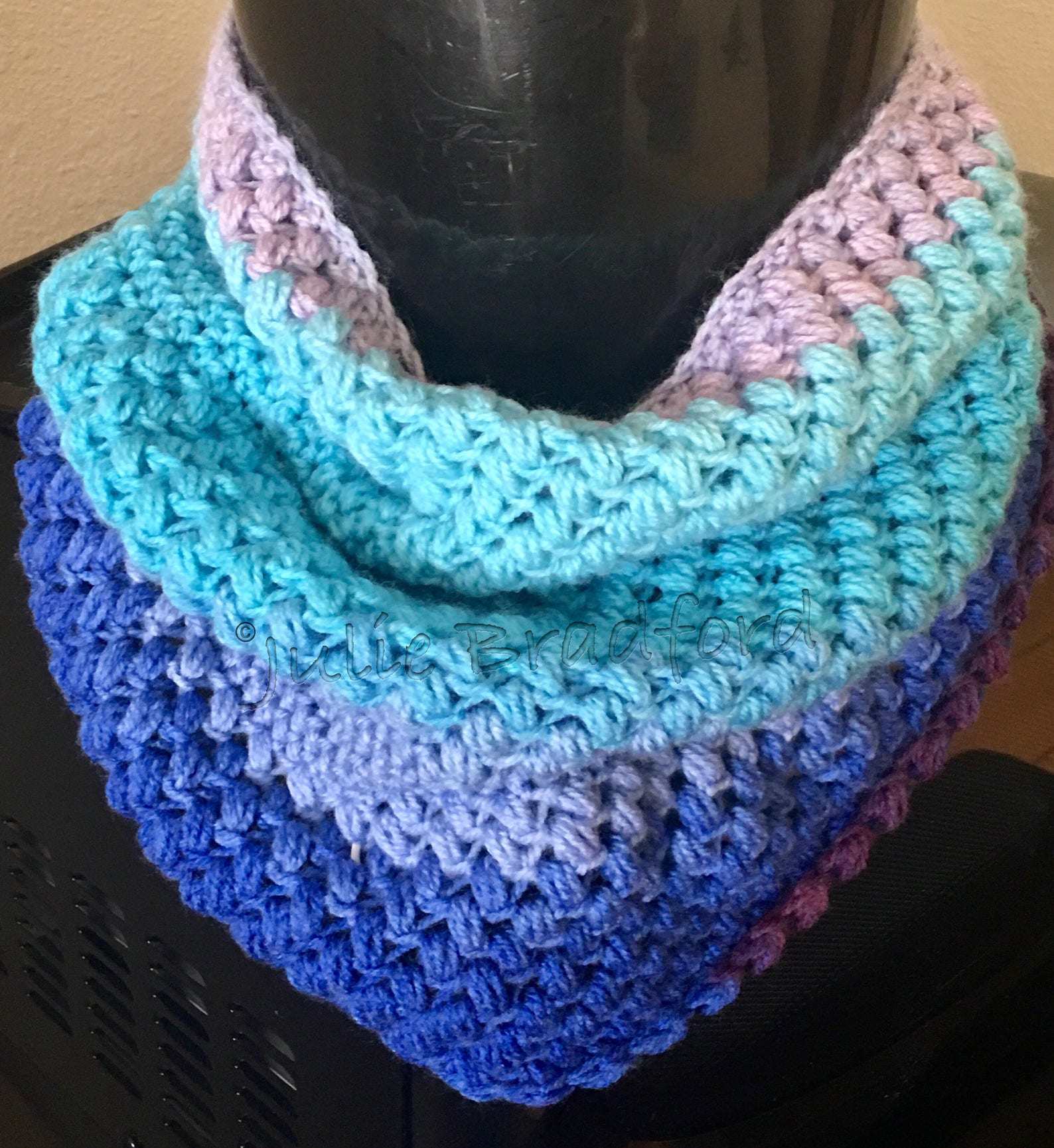 Flashy Cobblestone Fringed Cowl, Crochet Unforgettable Stained Glass ...