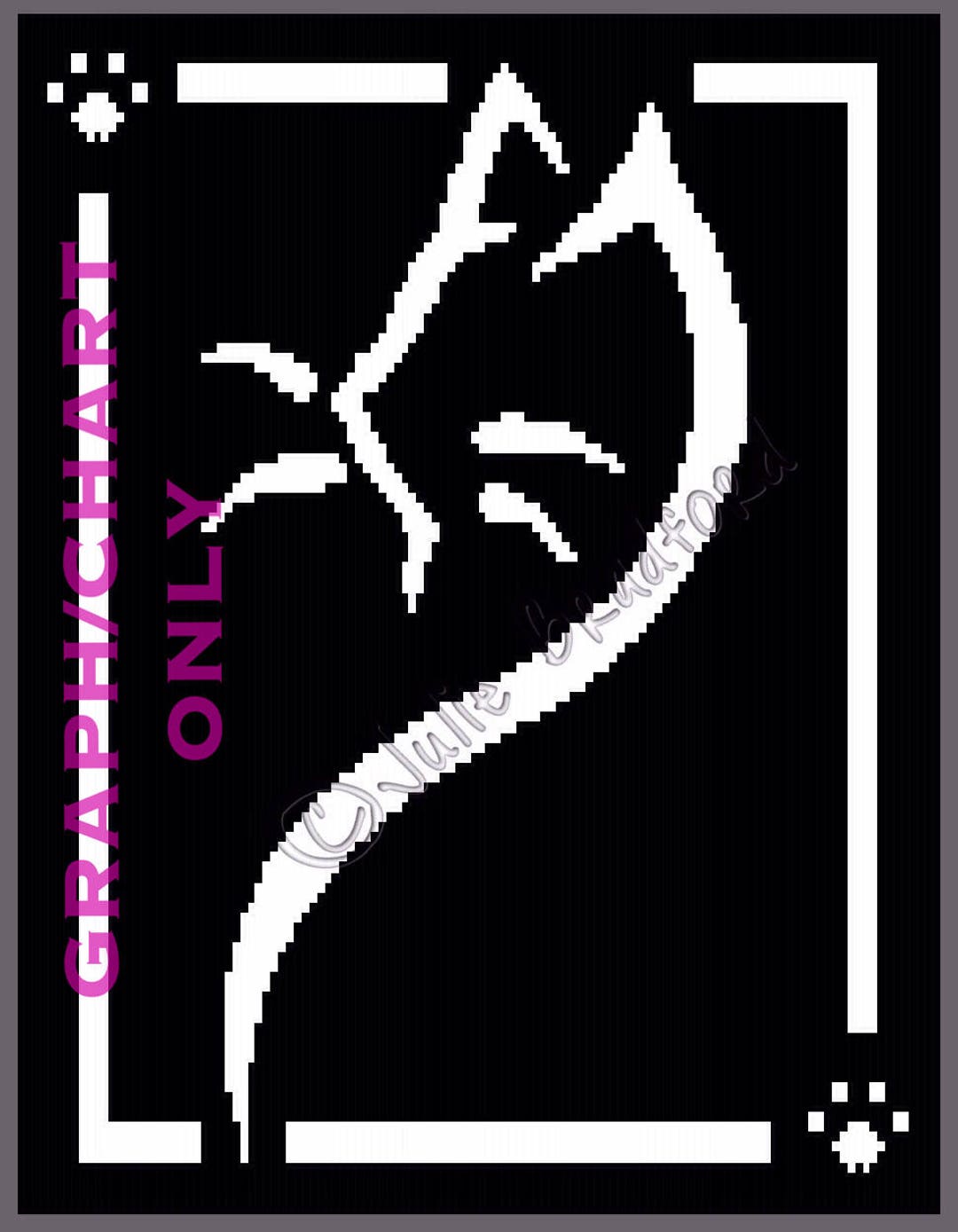 Cat Profile Crochet Graph, Cat Silhouette Chart, Kitten Baby Blanket ...