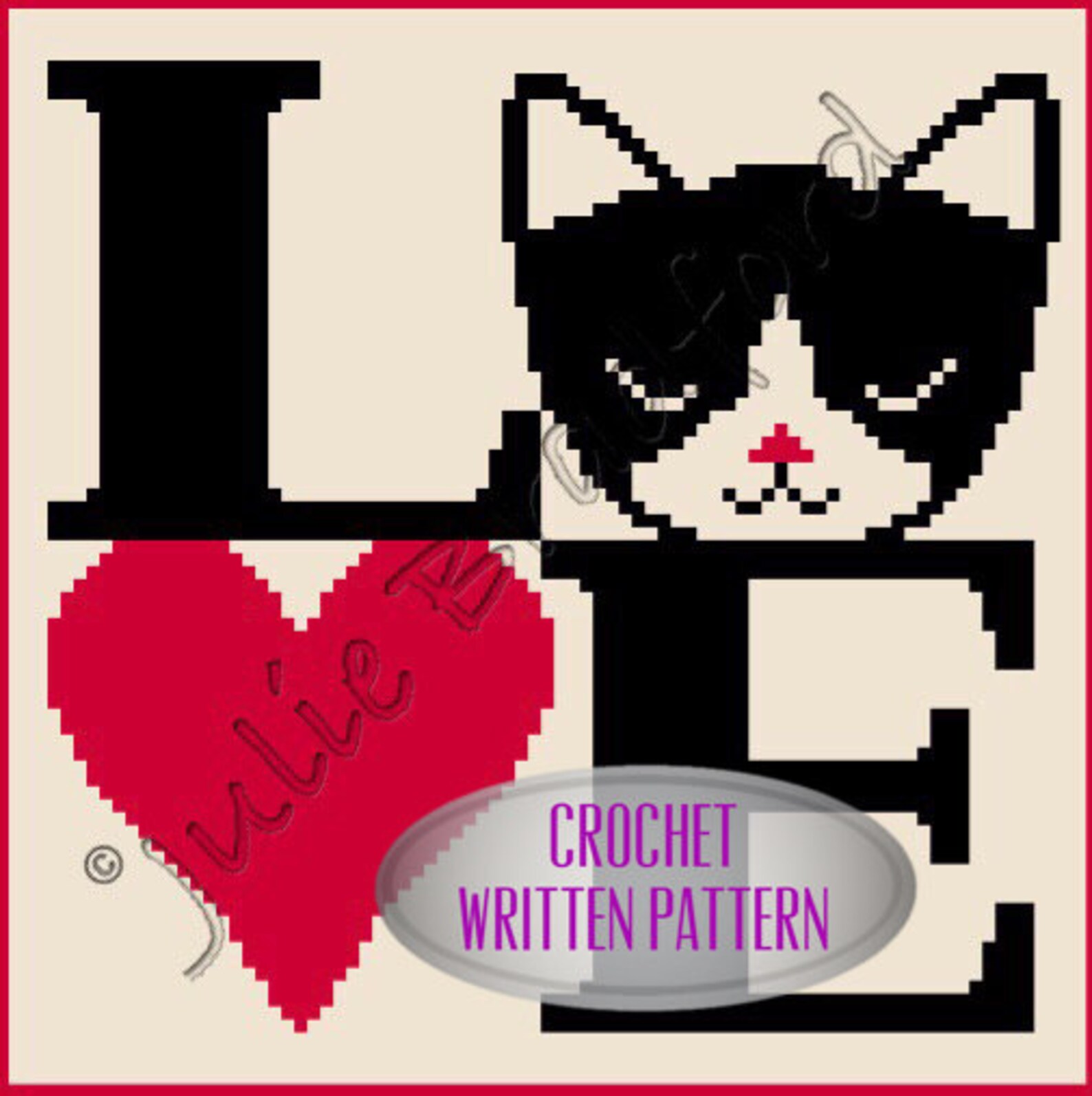 Crochet Love Cats Written Throw Pattern, Cat Bed, Cat Graphghan, Doll ...