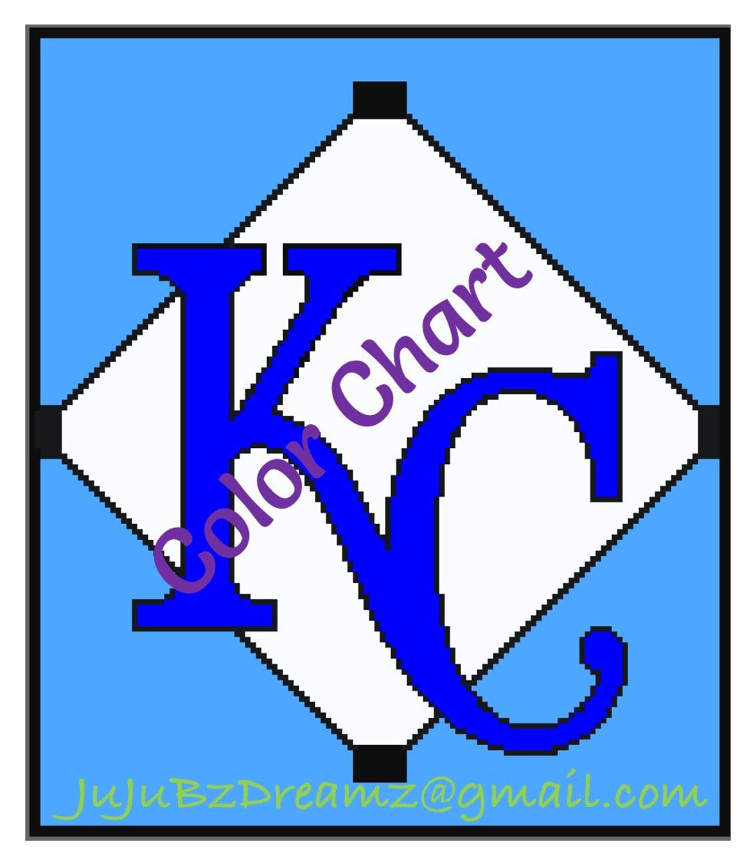 Kansas City Royals Crochet Graph, Baseball Diamond MLB Blanket Chart ...