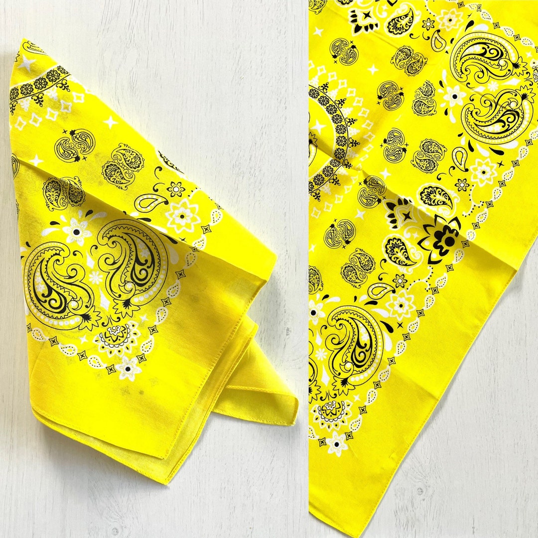 Bright Yellow Bandana. Vintage Bandana From the 1990’s. 90’s Bandana ...