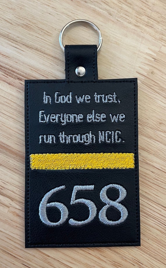 Dispatcher ID Holder in God We Trust Everyone Else We Run NCIC | Etsy