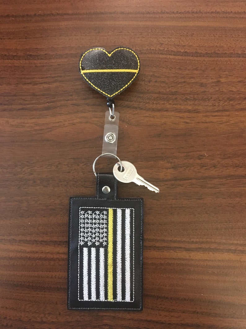 Thin Gold Line Dispatcher Police Fire Rescue ID Badge Holder - Etsy