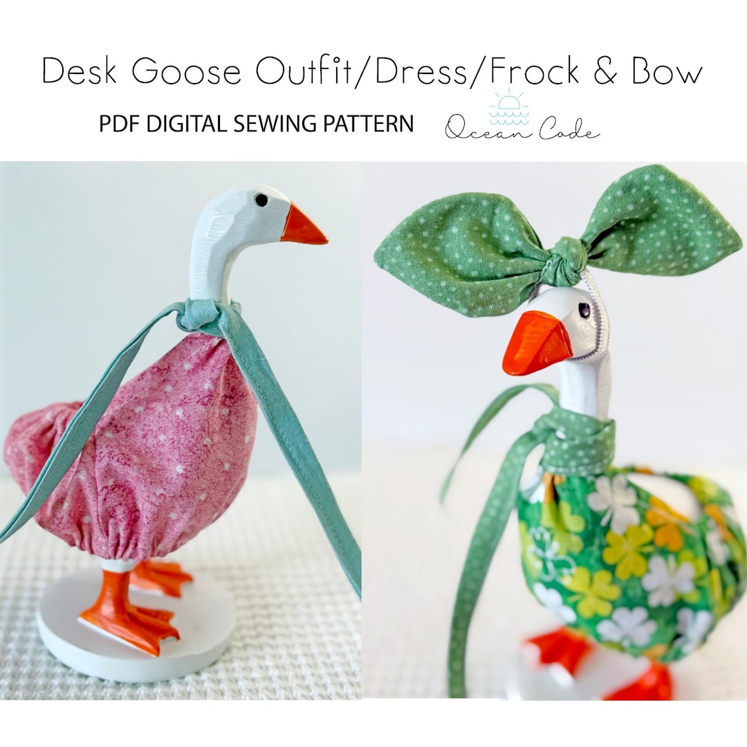 Desk Goose Sewing Pattern - Dress Frock Outfit Head Bow Scarf ...