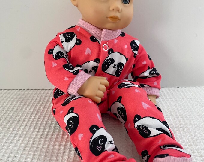 Footed Pajama Sleeper Bitty Baby - Valentine Panda Hearts - Also Fits ...