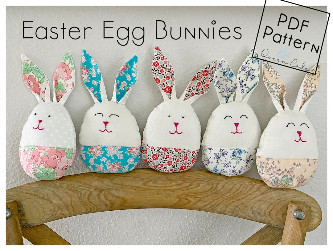 Easter Egg Bunny Stuffed Bunny Toy 3 Sizes and 2 Ear Options Digital Sewing Pattern PDF Download ...