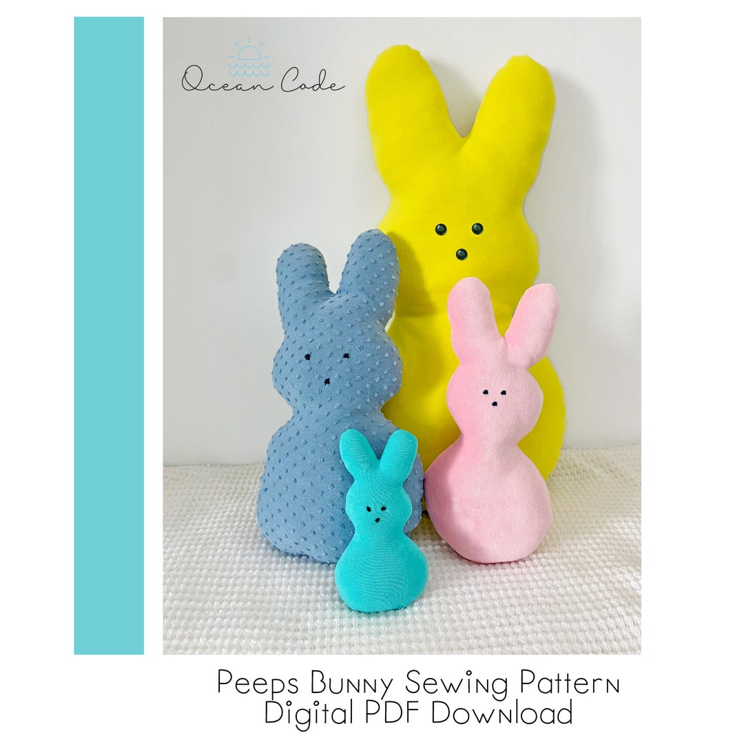 Peep Fabric Plush Bunny - Stuffed Easter Bunny Toy - Digital Sewing ...