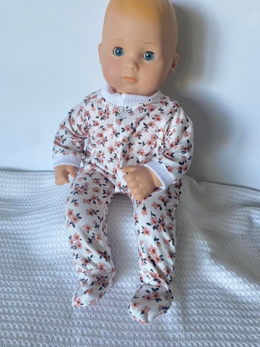 Footed Pajama Sleeper Bitty Baby - Super Soft Knit in Cream and Pink ...