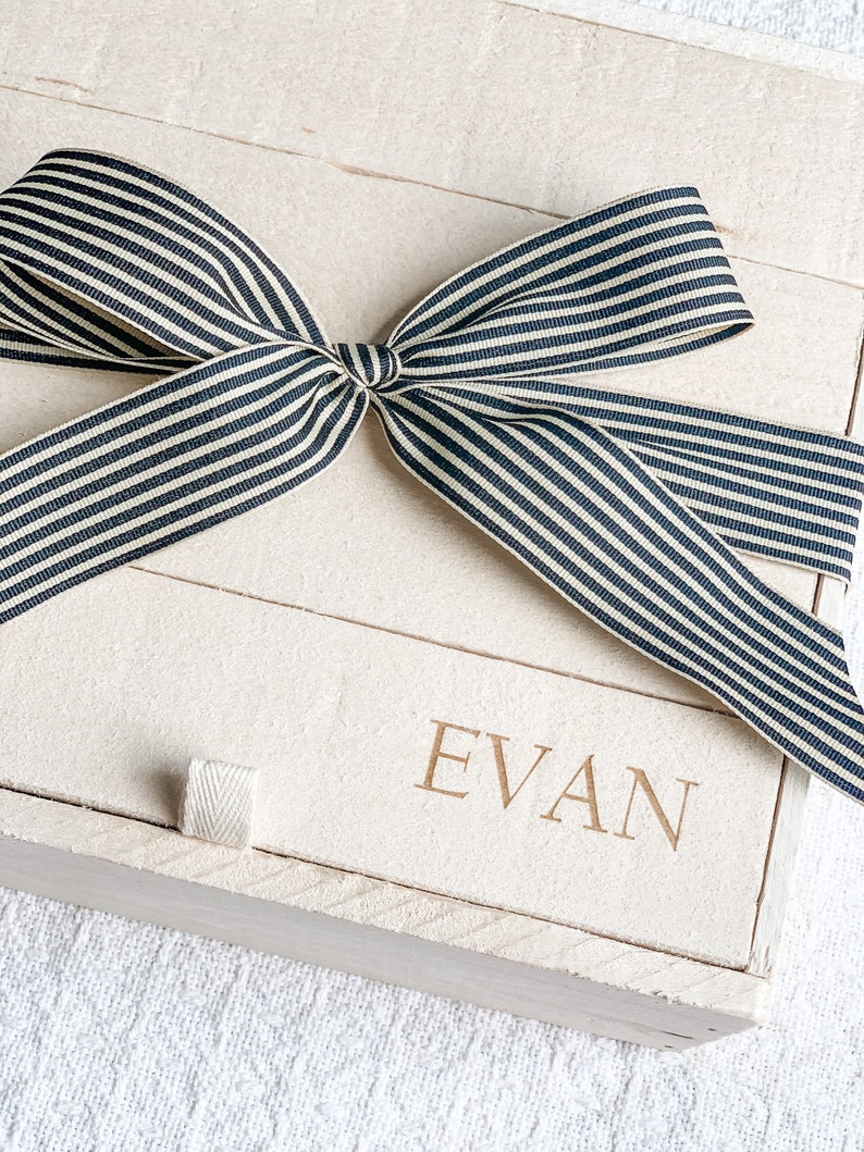 Large Size Box Engraved With Block Font Name Only // Gift Box - Etsy