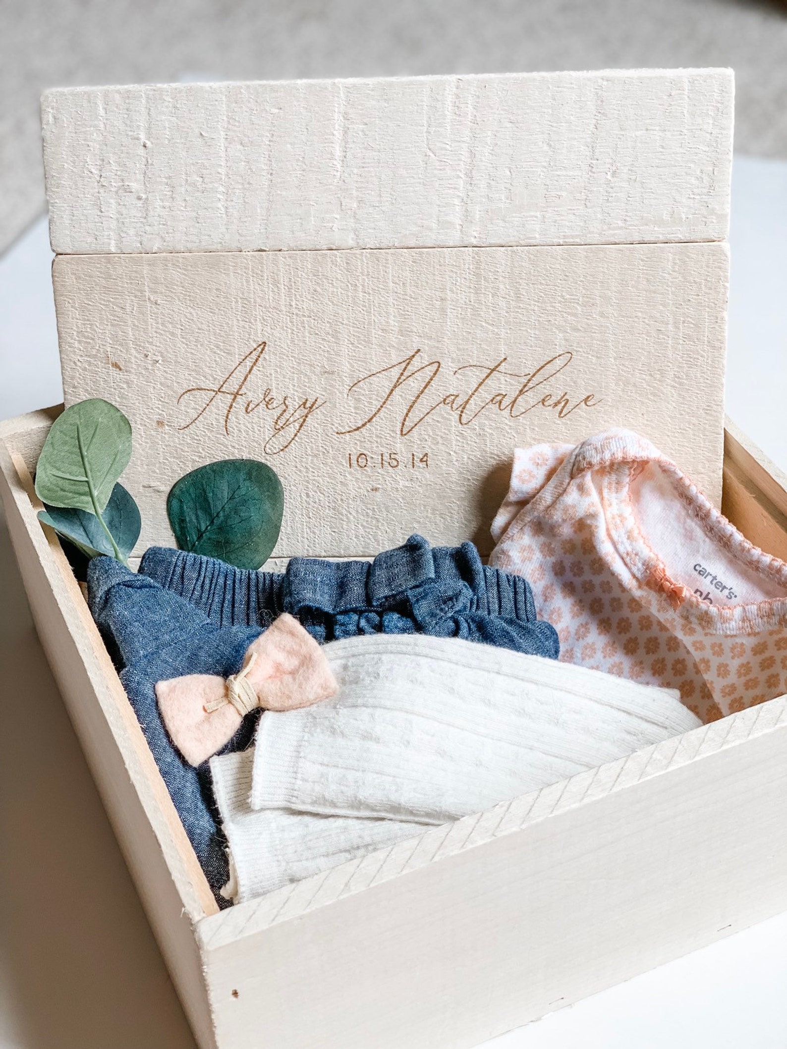 LARGE SIZE Baby Girl Keepsake Box // Personalized Box Wood - Etsy