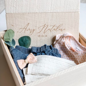 LARGE SIZE Baby Girl Keepsake Box // Personalized Box, Wood Box, Baby ...