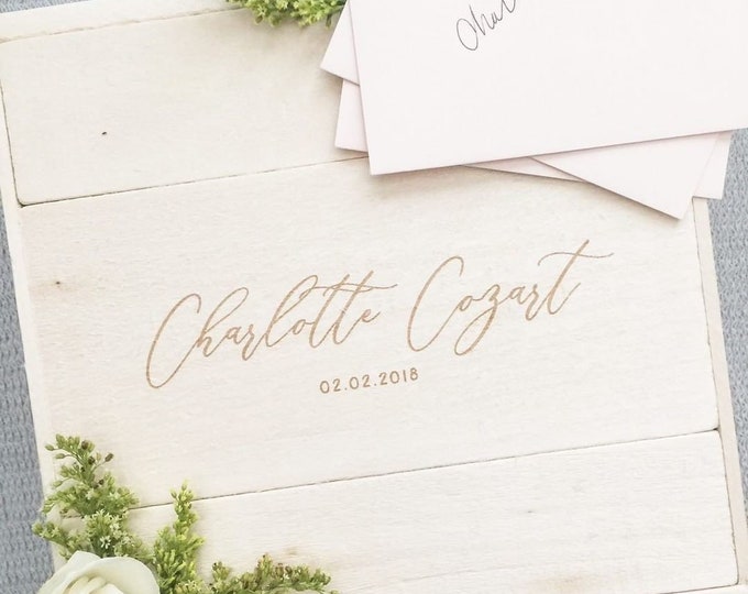 LARGE SIZE Baby Girl Keepsake Box // Personalized Box, Wood Box, Baby ...