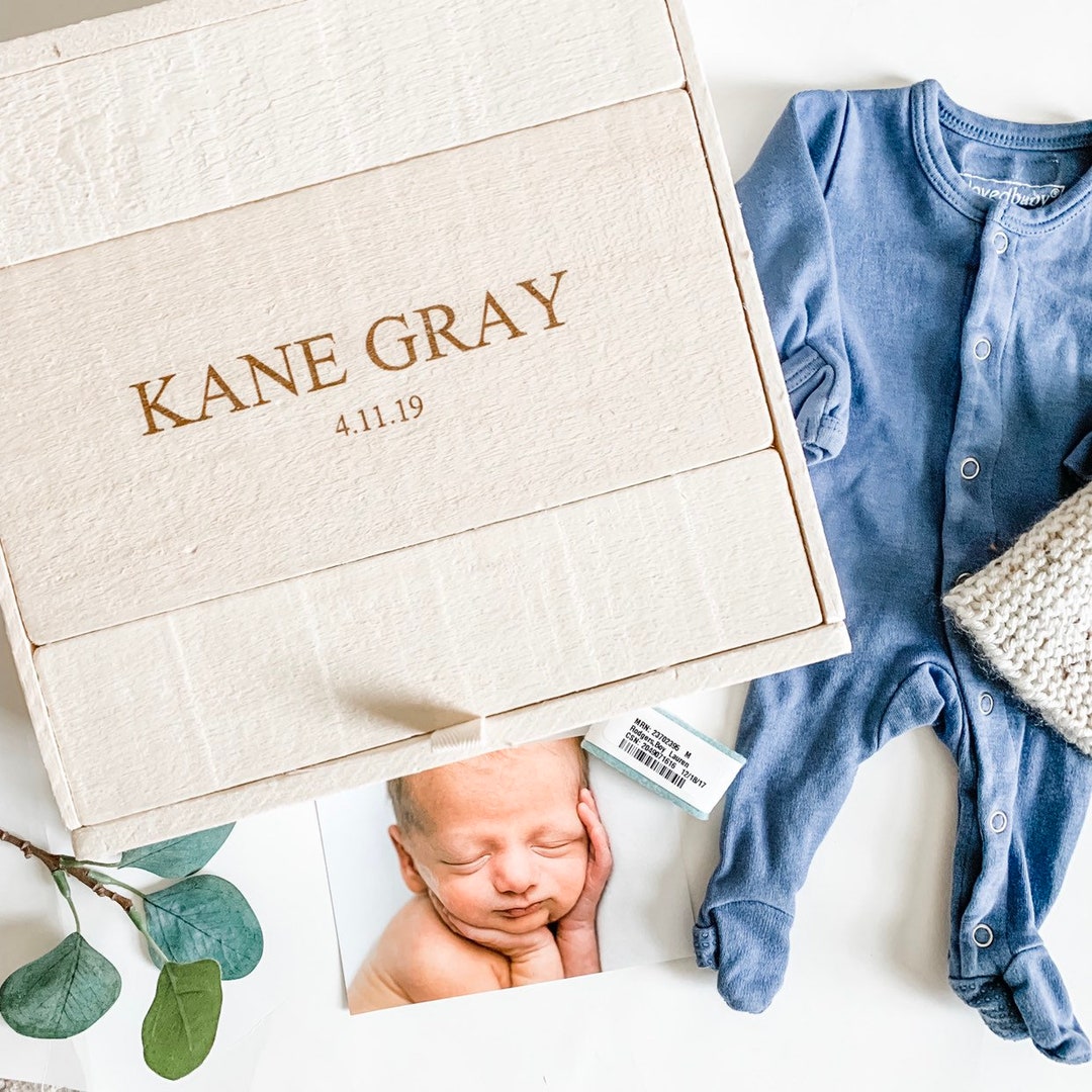 LARGE SIZE Baby Boy Keepsake Box // Baby Keepsake Box, Personalized Box ...