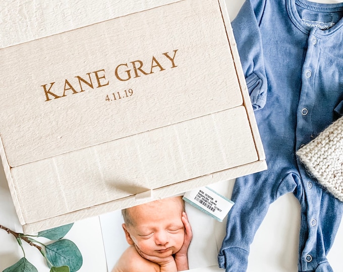 LARGE SIZE Baby Boy Keepsake Box // Baby Keepsake Box, Personalized Box ...