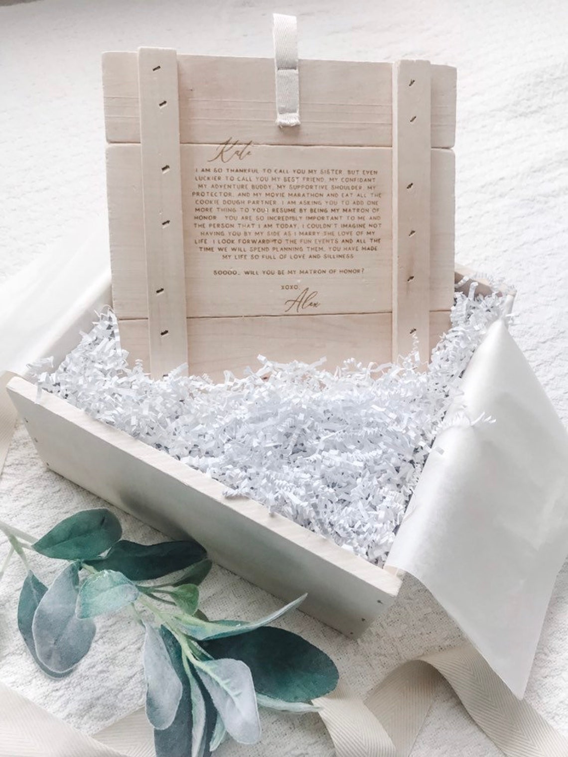LARGE SIZE Wooden Gift Box W/custom Engraved Letter // - Etsy