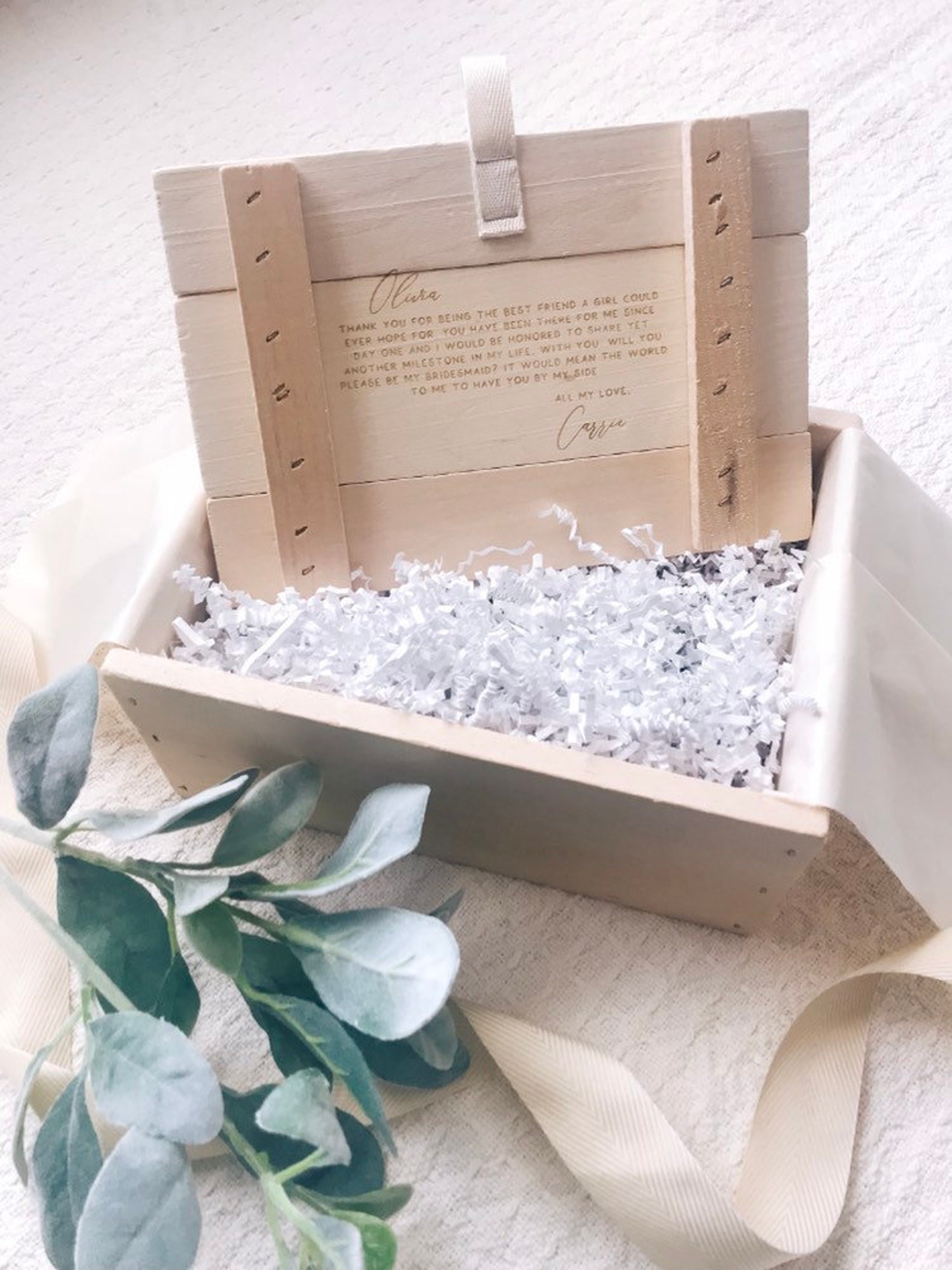 Wooden Gift Box W/custom Engraved Letter SMALL SIZE // | Etsy