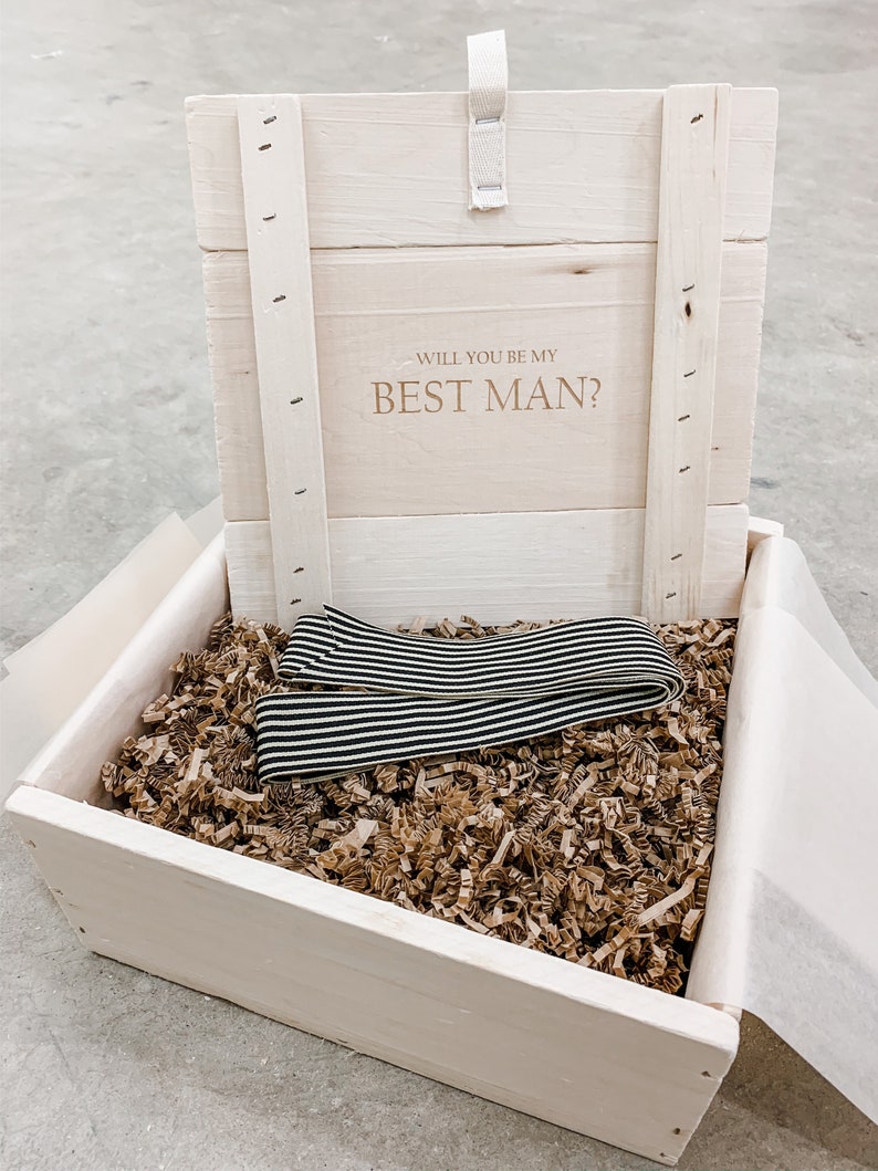 LARGE SIZE Groomsman Proposal Engraved Gift Box Packaging / Bridal ...