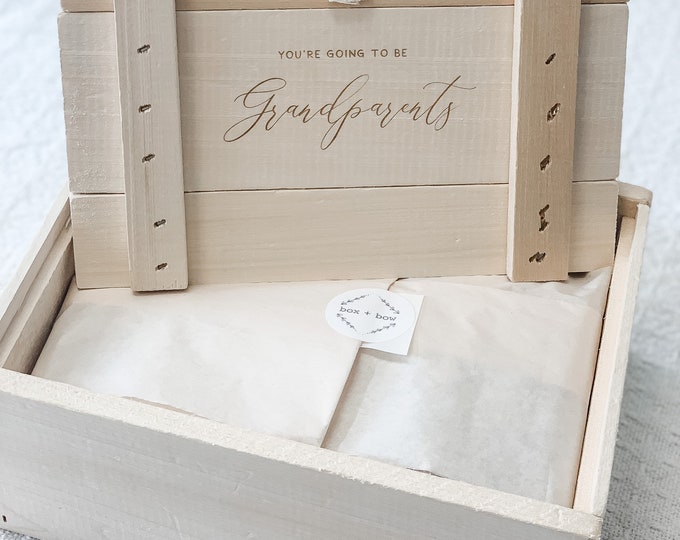 SMALL SIZE Grandparent Announcement Gift Box // Pregnancy Announcement ...