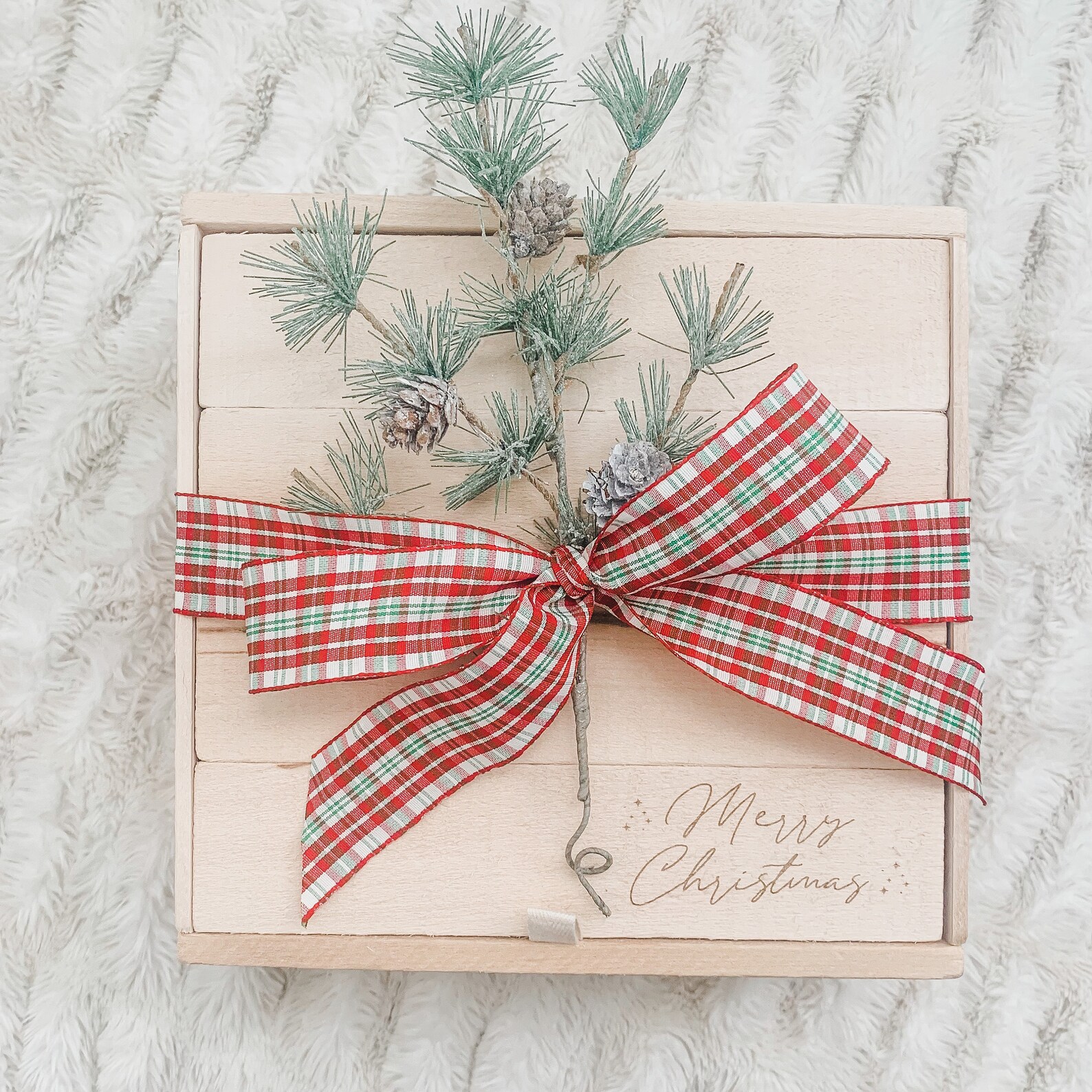 Large Wooden Box Merry Christmas / Christmas Box Christmas - Etsy