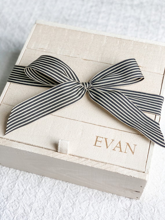 Large Size Box Engraved With Block Font Name Only // Gift Box - Etsy