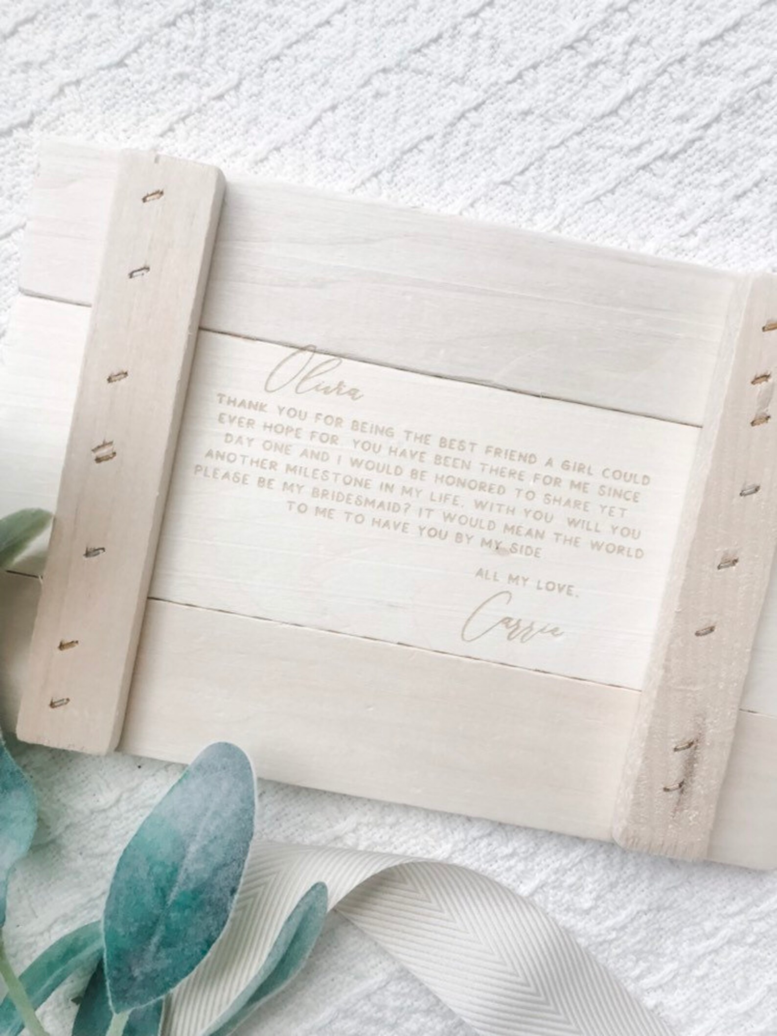 Wooden Gift Box W/custom Engraved Letter SMALL SIZE // | Etsy