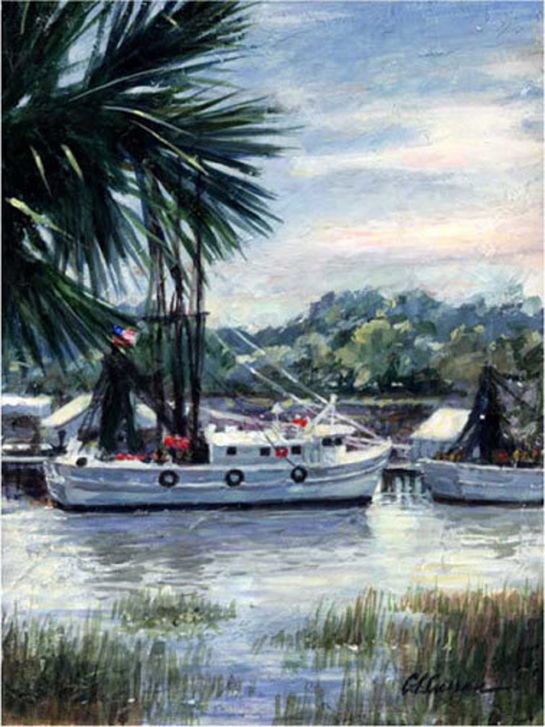 Shem Creek View by Carol Ann Curran - Fine Art Print - Single White Mat ...