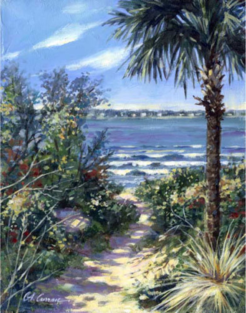Palmetto Path by Carol Ann Curran - Fine Art Print - Matted to 11" X 14 ...