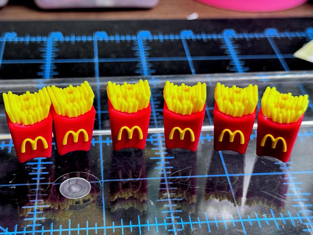 Kawaii 3D Double Sided French Fries Stitch Stopper Knitting Needles ...