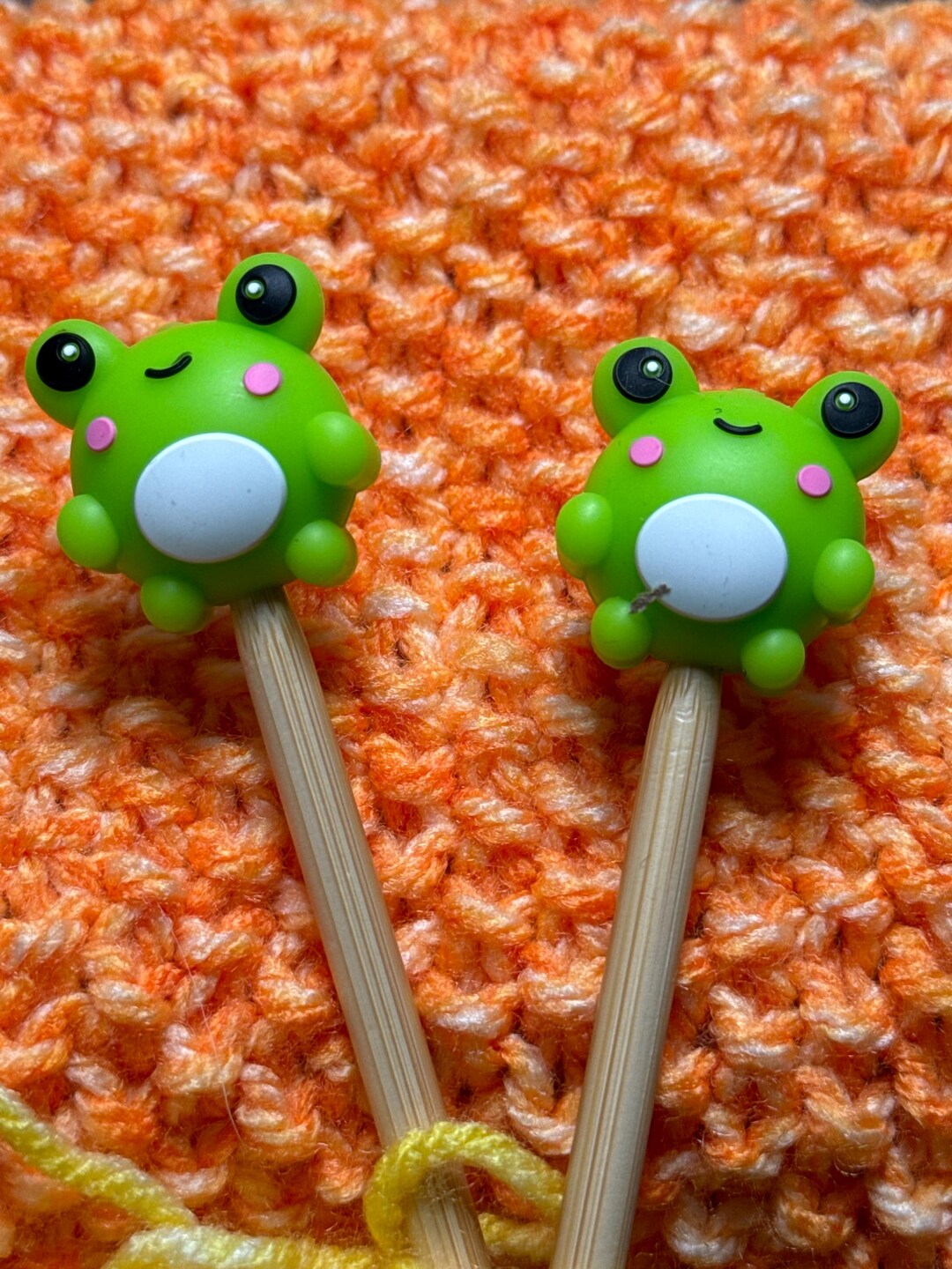 Kawaii 3D Frog Stitch Stopper Knitting Needles Point Protectors or ...